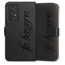 DeinDesign Galaxy A53 5G Handy Klapph&uuml;lle Handyh&uuml;lle aus Kunst Leder schwarz Flip Case Fc Bayern M&uuml;nchen Fcb Official Licensed Product Sideflip mit langer Lasche