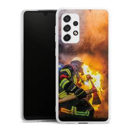 DeinDesign Galaxy A33 5G Handy Silikon H&uuml;lle Case transparent Handyh&uuml;lle Fire Fire Fighters Life Saver Silikon Case