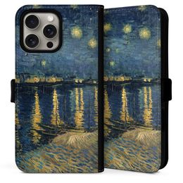 DeinDesign iPhone 16 Pro Handy Klapph&uuml;lle Handyh&uuml;lle aus Kunst Leder schwarz Flip Case Kunst Painting Sideflip mit Lasche