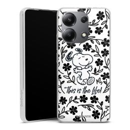 DeinDesign Xiaomi Redmi Note 13 4G Handy Silikon H&uuml;lle Case transparent Handyh&uuml;lle Peanuts Flowers Snoopy Silikon Case