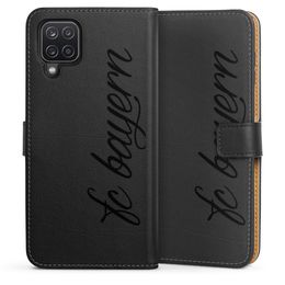 DeinDesign Galaxy A12 Handy Klapph&uuml;lle Handyh&uuml;lle aus Kunst Leder schwarz Flip Case Fc Bayern M&uuml;nchen Fcb Official Licensed Product Sideflip mit langer Lasche