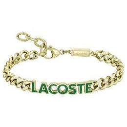 Panzerarmband Lacoste "SCRIPT", gold (gelbgoldfarben), Armb&auml;nder, Herren, 18,5cm, Edelstahl, Panzerarmband, teilweise mit Emaille