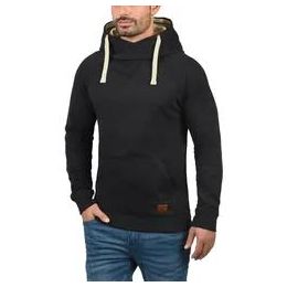 Kapuzenpullover Blend "BHSales", Herren, Gr. S, schwarz, Sweatware, 60% Baumwolle, 40% Polyester, unifarben, regular fit, ohne Ausschnitt, eingesetzt, Pullover Kapuzenpullover, Kapuzensweatshirt mit Cross-Over Kragen
