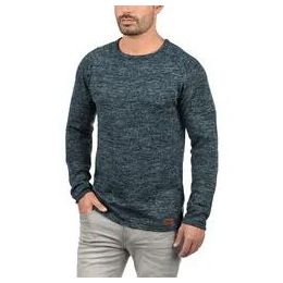 Strickpullover Blend "BHDan", Herren, Gr. XXL, blau (navy), Feinstrick, 50% Baumwolle, 50% Polyacryl, meliert, regular fit, Rundhals, Raglan&auml;rmel, Pullover Strickpullover, Stilvoller Strickpullover mit aufgerollten S&auml;umen