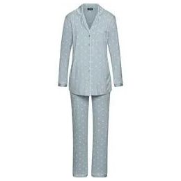 Umstandspyjama Vivance DREAMS, Damen, Gr. 44/46, blau (hellblau, gemustert), Single Jersey, Obermaterial: 95% Viskose, 5% Elasthan, gemustert, bequem lang, V-Ausschnitt, eingesetzt Manschette, Homewear-Sets, mit sch&ouml;nem Allover-Print