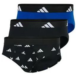 Slip Adidas ORIGINALS "Slip 3er Pack", Herren, Gr. M, bunt (schwarz, wei&szlig;, blau), Obermaterial: 95% Baumwolle CO. 5% Elasthan EL., Unterhosen Slip