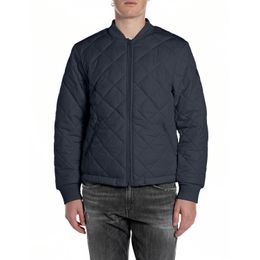 Steppjacke Replay, Herren, Gr. XXL, schwarz navy, Web, Obermaterial: 72% Polyester, 28% Polyamid. Futter: 100% Polyester. Wattierung: 100% Polyester, unifarben, regular fit normal, Rippb&uuml;ndchen, Jacken Steppjacke, im Bomberjacken-Stil, Regular Fit