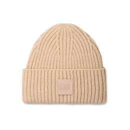 UGG Australia Beanie UGG "W CHUNKY RIB BEANIE", Damen, cream, beige, Strick, Obermaterial: 76% Polyacryl, 17% Nylon, 7% Wolle, clean, unifarben, M&uuml;tzen Beanie, Winterm&uuml;tze, Strickm&uuml;tze mit Logobadge