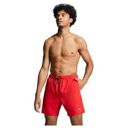 Badeshorts Puma "Puma SWIM MEN MID SHORTS 1P", Herren, Gr. XXL, N-Gr, rot, Web, Obermaterial: 100% Polyester, unifarben, Badehosen Badeshorts, High-Tech Rei&szlig;verschluss an der Ges&auml;&szlig;tasche, Seitentaschen