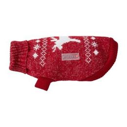Wolters Strickpullover Elch mit Glitzer Hundezubeh&ouml;r rot/ silber 20 cm