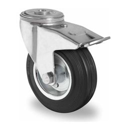 CASCOO R&uuml;ckenlochlenkrolle mit Totalfeststeller &oslash; 125 mm Serie SWS4 Rollenlager (BBH85W0125SWS4R0N)