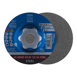 Pferd TOOLS CC-GRIND SOLID Schleifscheibe 125x22,23 mm COARSE Leistungslinie SG STEEL f&uuml;r Stahl (64185125)