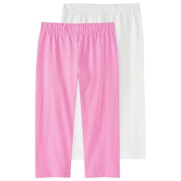 Yigga 2 M&auml;dchen Capri-Leggings im Basic-Look