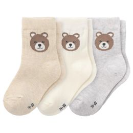 Topomini 3 Paar Baby Socken mit B&auml;ren-Motiv