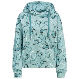 Gina Damen Hoodie mit Herz-Allover