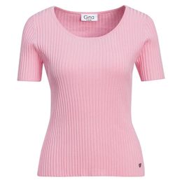 Gina Damen Kurzarm-Strickpullover mit Rippstruktur