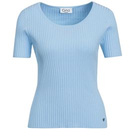 Gina Damen Kurzarm-Strickpullover mit Rippstruktur