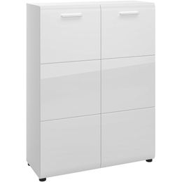 Schuhkommode LIVING CHARM "Merano", wei&szlig;, B:89,9cm H:120cm T:36cm, MDF, PVC, Spanplatte, Sideboards, Schuhkommode, Breite ca. 90 cm