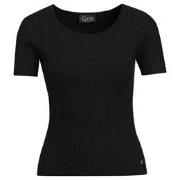 Gina Damen Kurzarm-Strickpullover mit Rippstruktur