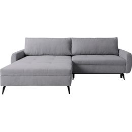 Ecksofa WERK2, B:273cm H:97cm T:167cmhellgrau, 92% Polyester, 8% Nylon, Wohnzimmer, Sofas, "Figo inkl. Bettfunktion und Bettkasten, bequem, Breite