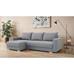 Home Affaire "MAGHERA universell Schlafsofa mit Bettkasten, Ma&szlig;e B/T/H: 255/142/84cm" L-Form mit Recamiere rechts oder links montierbar, hoher Sitzkomfort