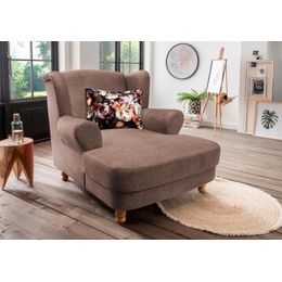 Loveseat Home Affaire "Tassilo", braun (hellbraun), B:121cm H:107cm T:147cm, 100% Polyester, Sessel