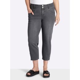 sheego Gro&szlig;e Gr&ouml;&szlig;en 7/8-Jeans mit Zipper am Saum, stone-grey-denim, Gr&ouml;&szlig;e 44 - Damen
