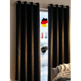 Vorhang WIRTH "Trondheim B" Gr. 9, schwarz, B:172cm H:200cm, Chenille, Polyacryl, Gardinen