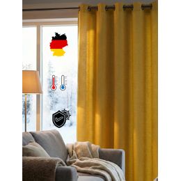 Vorhang WIRTH "Trondheim B" Gr. 9, gelb, B:172cm H:200cm, Chenille, Polyacryl, Gardinen