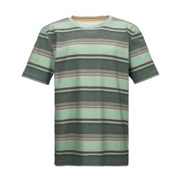 T-Shirt Killtec "KOS 131 BYS TSHRT", Jungen, Gr. 152, grasgr&uuml;n, Obermaterial: 65% Polyester, 30% Baumwolle, 5% Elasthan, Rundhals, Shirts T-Shirt, Farbenfrohes Streifendesign, ideal f&uuml;r warme Tage