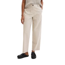 Marc O'Polo Chinohose MARC O'POLO "aus Brushed Cotton Twill", Damen, Gr. 38, Normalgr&ouml;&szlig;en, linen beige, Twill, Obermaterial: 56% Baumwolle, 41% Lyocell, 3% Elasthan, unifarben, regular fit normal, Hosen Chinohose