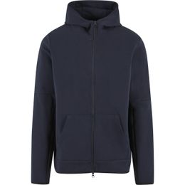 Kapuzenpullover MisterTee "MisterTee Basic Hooded Zipper", Herren, Gr. XL, dunkelblau, 80% Baumwolle, 20% Polyester, unifarben, normal, ohne Ausschnitt, Pullover Kapuzenpullover