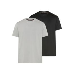Funktionsshirt OCEAN SPORTSWEAR "atmungsaktiv, quick dry", Herren, Gr. M (48/50), schwarz-wei&szlig; (grau, melange, schwar), Jersey, Obermaterial: 92% Polyester, 8% Elasthan, unifarben, schmal, Rundhals, Shirts Funktionsshirt, schmal geschnitten, Kurzarm, schnell trocknend, unifarben