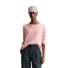 Marc O'Polo Langarmshirt MARC O'POLO DENIM "aus Organic Cotton", Damen, Gr. S, breezy pink, Obermaterial: 100% Baumwolle, unifarben, Basic, regular fit, Rundhals, Shirts Langarmshirt