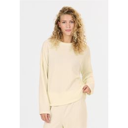 ENDURANCE ATHLECIA Sweatshirt ATHLECIA "Cardall", Damen, Gr. 36, beige, 66% Polyester, 28% Viskose, 6% Elasthan, unifarben, normal, Rundhals, Sweatshirts Sweatshirt, aus superweichem Waffle-Material