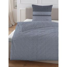 Bettw&auml;sche HECHTER PARIS Gr. 1, blau (marine), B/L: 135cm x 200cm, Renforc&eacute;, B/L: 80cm x 80cm, 2 Stk., Renforc&eacute;, 100% Baumwolle, Bettw&auml;sche, Bettw&auml;sche