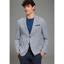 Sakko Bruno Banani, Herren, Gr. 46, blau meliert, Web, Obermaterial: 85% Polyester, 15% Viskose, meliert, slim fit normal, mit Kn&ouml;pfen,&Auml;rmel mit &Auml;rmelschlitz, Sakkos Sakko, mit Reverskragen, melierte Optik, Slim Fit Passform