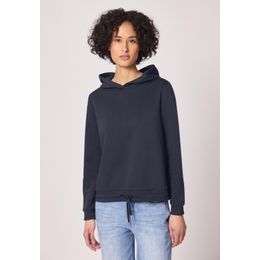Sweatshirt Street One, Damen, Gr. 34, shadowed navy, Sweatware, 60% Baumwolle, 40% Polyester, unifarben, comfort fit, ohne Ausschnitt, B&uuml;ndchen, Sweatshirts Sweatshirt, in Unifarbe