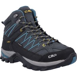Wanderschuh CMP "RIGEL MID WP TREKKING SHOES", Damen, Gr. 46, grau (grau, blau), Veloursleder, Schuhe Wanderschuh, wasserdicht
