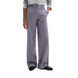 Marc O'Polo Chinohose MARC O'POLO "aus Brushed Cotton Twill", Damen, Gr. 34, Normalgr&ouml;&szlig;en, blau graphite, Twill, Obermaterial: 56% Baumwolle, 41% Lyocell, 3% Elasthan, unifarben, normal normal, Hosen Chinohose