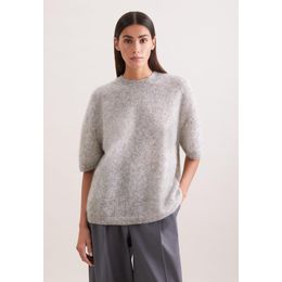 Strickpullover Seidensticker, Damen, Gr. XL, grau, 33% Wolle, 33% Angora, 28% Polyamid, 6% Elasthan, unifarben, oversize, Rundhals, Pullover Strickpullover, Sweater Uni