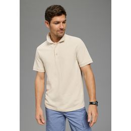 MAN'S WORLD Poloshirt MAN'S WORLD, Herren, Gr. 40/42 (XS), beige, Piqu&eacute;, Obermaterial: 100% Baumwolle, unifarben, Basic, regular fit, Rundhals, Flachstrickb&uuml;ndchen, Shirts, Kurzarm, lockere Passform, unifarben