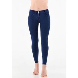 Jeggings Freddy "WRUP2RC002ORG", Damen, Gr. L (40), N-Gr, blau (schwarz, blau), Stoff, Obermaterial: 84% Baumwolle, 16% Elasthan, lang, Hosen Jeggings, mit Lifting & Shaping Effekt