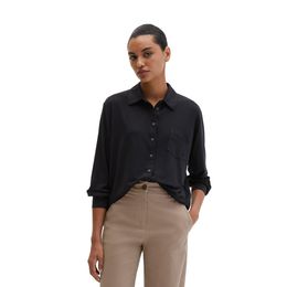 Marc O'Polo Blusenshirt MARC O'POLO "aus LENZING&trade; ECOVERO&trade;", Damen, Gr. M, deep night blau, Obermaterial: 94% Viskose, 6% Elasthan, unifarben, loose fit, Shirts Blusenshirt