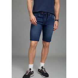Jeansshorts Arizona, Herren, Gr. 30, N-Gr, dunkelblau used, Denim/Jeans, Obermaterial: 78% Baumwolle, 21% Polyester, 1% Elasthan, unifarben, regular fit kniefrei, Jeans Jeansshorts, gerade geschnittenes Bein, Regular Fit Passform