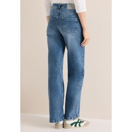 Slim-fit-Jeans Cecil, Damen, Gr. 26, L&auml;nge 30, light blau washed, Jeans, 78% Baumwolle, 20% wiederverwerteter Polyester, 2% Elasthan, unifarben, kn&ouml;chellang, Jeans Slim-fit-Jeans, High Waist