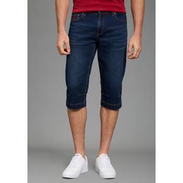 Jeansbermudas Bruno Banani, Herren, Gr. 34, L&auml;nge 32, dunkelblau, Denim/Jeans, Obermaterial: 98% Baumwolle, 2% Elasthan, unifarben, straight fit kniebedeckend, Jeans, Straight-Fit, normale Leibh&ouml;he, aus elastischem Denim-Material