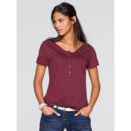 WITT Damen Kurzarmshirt im Baumwoll-Modal-Mix, bordeaux, Gr&ouml;&szlig;e 38
