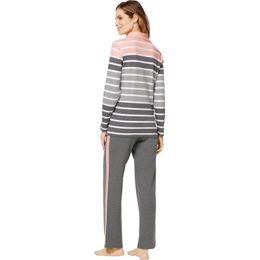 feel good Damen Hausanzug in Interlock-Qualit&auml;t, grau-ros&eacute;, Gr&ouml;&szlig;e 36/38