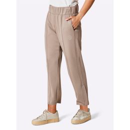 CREATION L PREMIUM Wit Damen Sweathose mit verdecktem Beinschlitz, taupe, Gr&ouml;&szlig;e 20